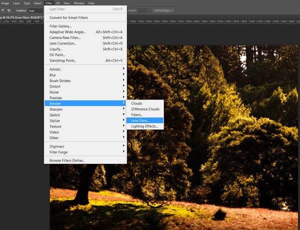 How to Precisely Place a Lens Flare Effect in Photoshop